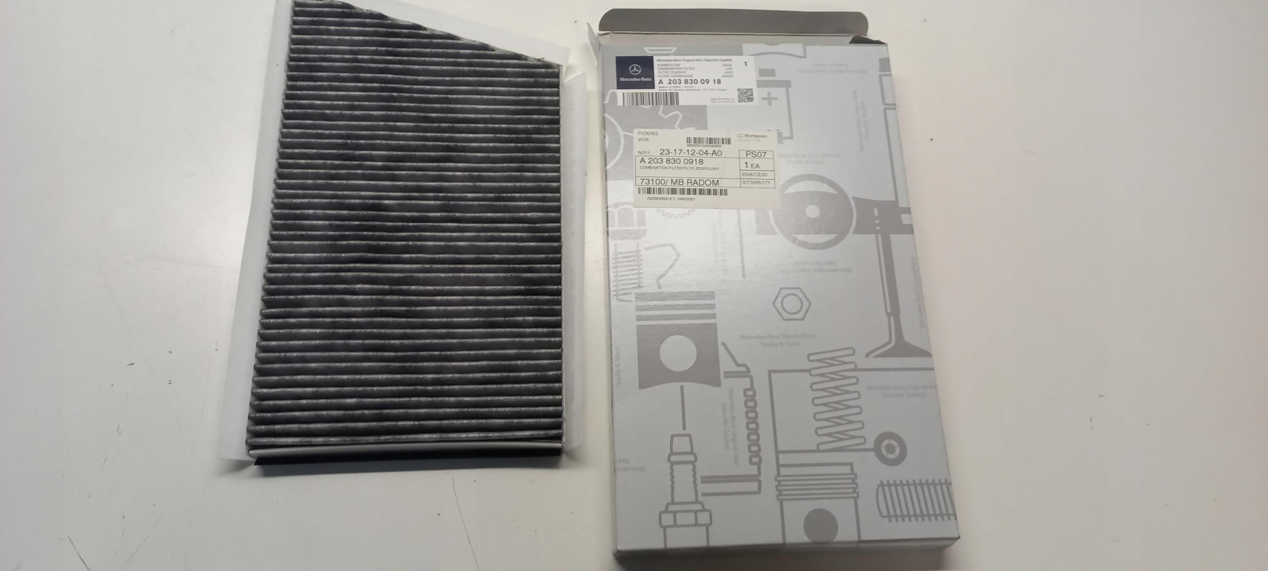 Filtr kabinowy MercedesBenz Oe Filtr Kabi Mercedes Clk A 2038300918 ...