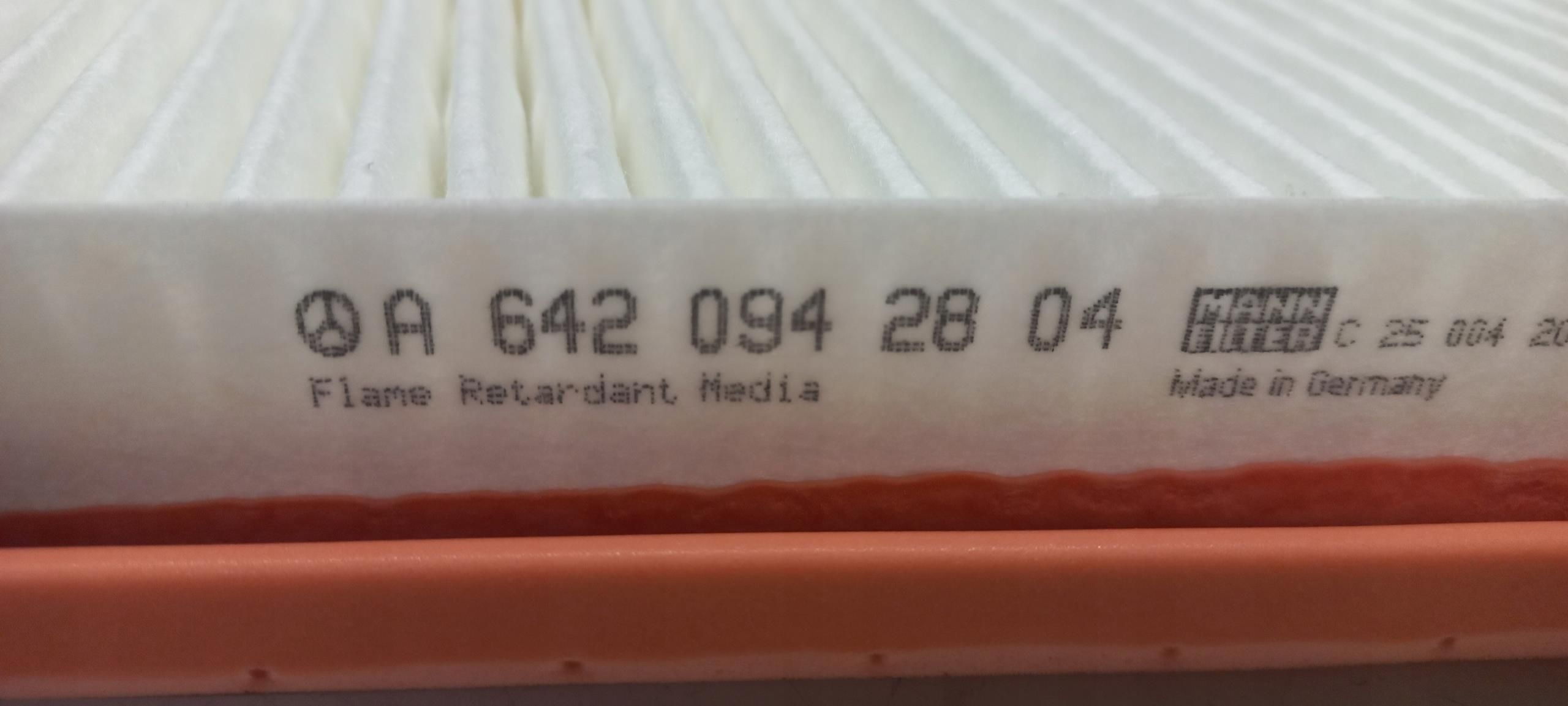 MercedesBenz Oe Oryginalny Filtr Powietrza Mercedes Om642 A 642 094 28 ...