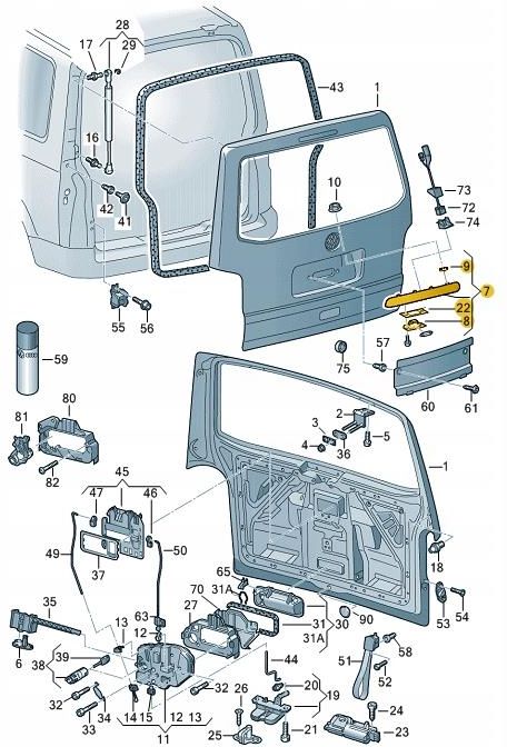 Lampka tablicy rejestracyjnej Volkswagen Oe Listwa Blenda Podświetlenia ...