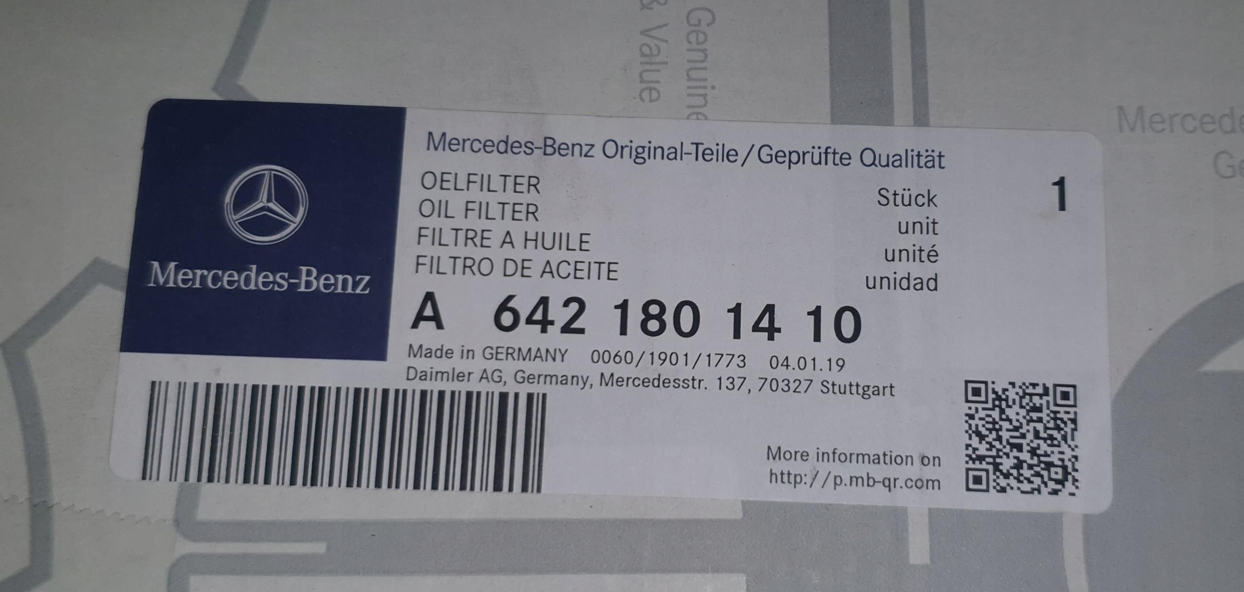 MercedesBenz Oe Obudowa Filtra Oleju Mercedes Om642 Kpl 6421801410 ...