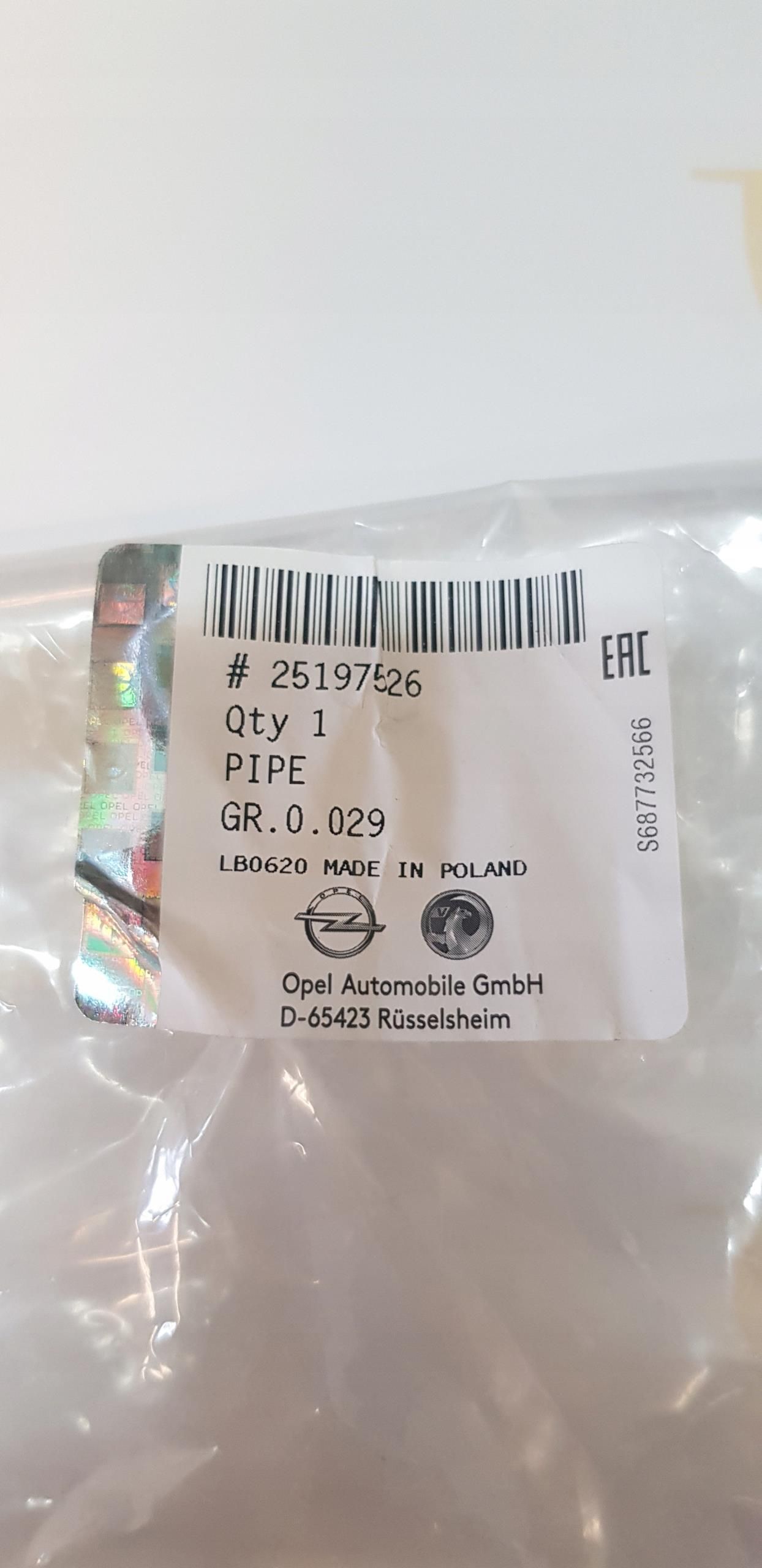 Blok silnika Opel Oe Przewód Wentylacji Skrzyni Korbowej Astra J A16Let ...