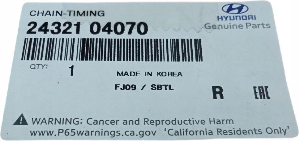 Mechanizm rozrządu Hyundai Oe Rozrząd Napinacz Łańcuch 2432104070 ...