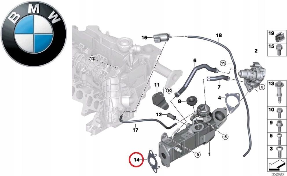 Bmw Oe Oryg Uszczelka Agr Egr Silnik B37 B47 Bmw11618571005Oe - Opinie ...