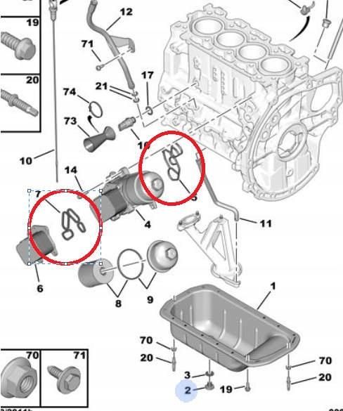 3Rg Uszczelki Podstawy Filtra Oleju Ford Focus 1.6 Hdi 1103 S0 1103S0 ...