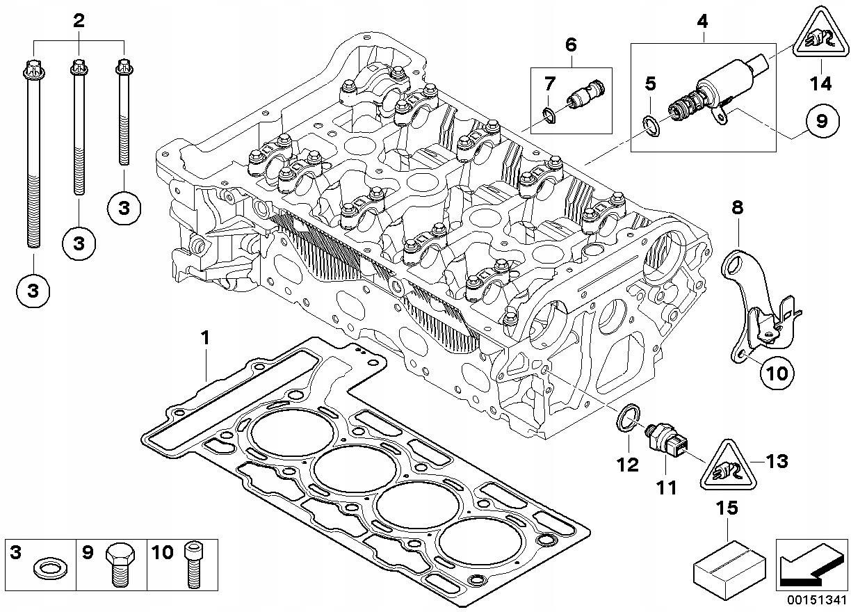 Głowica cylindra Bmw Oe ORing Głowica F20 F21 F30 F31 R56 11367534776 ...