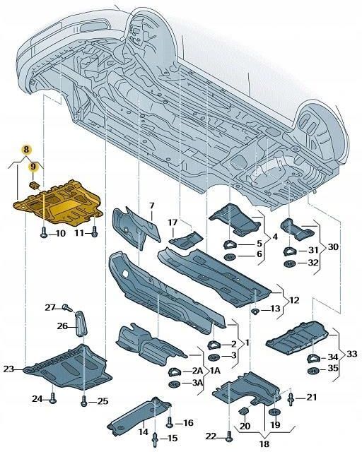 Volkswagen Oe Oryginalna Osłona Dolna Silnika Cupra 3Q0825236C ...