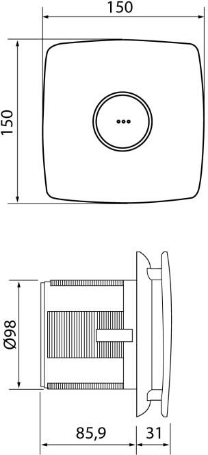 Wentylator łazienkowy Cata X-Mart 10 Wentylator Łazienkowy 15W 100Mm ...