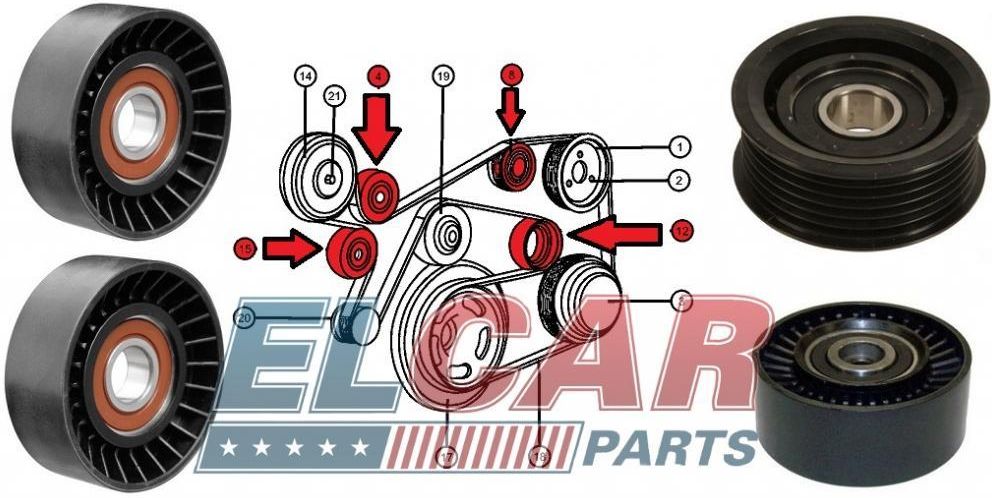 Usa Rolka Rolki Paska 4Szt. Jeep Grand Cherokee 2.7 Crd 5080243Aa ...