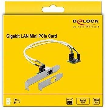 Delock Mini Pcie I / O Half Size 1 X Gigabit Lan Low Profile, Adapter ...