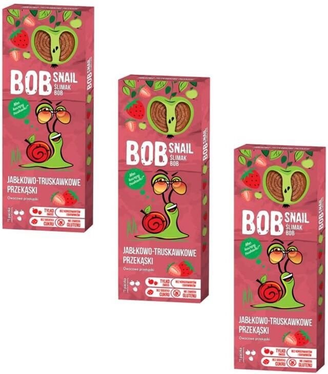 Bob Snail Przekąska Jabłko-Truskawkowa Bez Dodatku Cukru Zestaw 3x30g ...