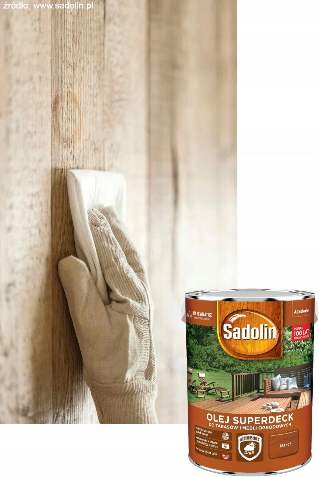 Sadolin Olej Superdeck Do Tarasów Mahoń 5L + - Opinie i ceny na Ceneo.pl