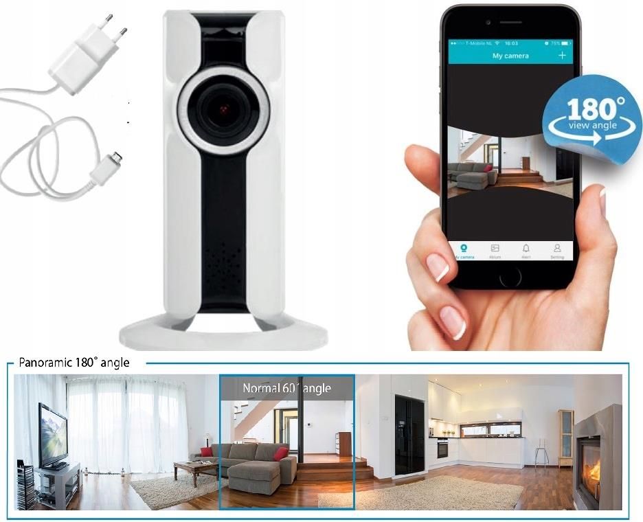 Kamera przemysłowa 180° Panoramiczna Kamera Monitoring Wifi Hd Sd Ip ...