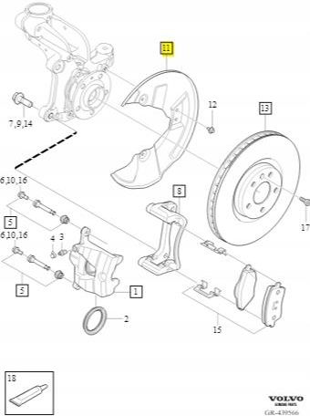 Volvo Oe Osłona Tarczy Hamulcowej Prawy Przód Volvo Xc40 32217580 ...