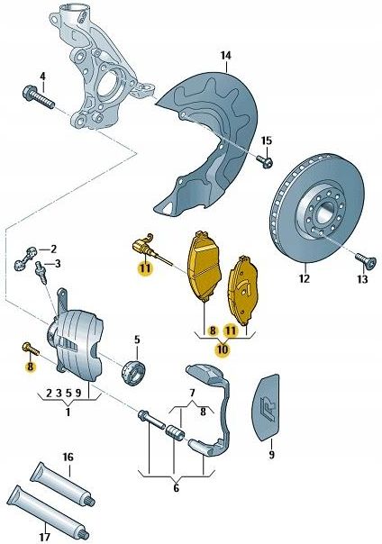 Klocki hamulcowe Skoda Oe Klocki Hamulcowe Przód 5Q0698151Aj Oryginał ...