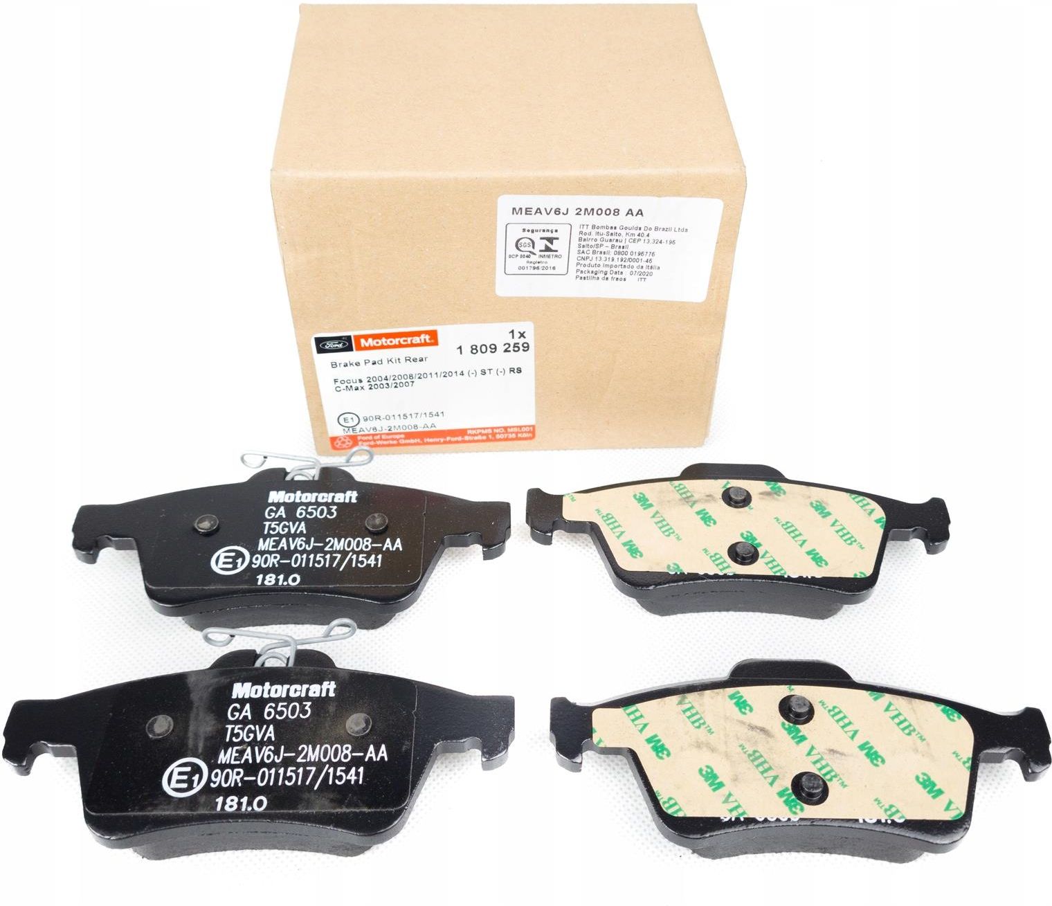 Klocki hamulcowe Ford Oe Ford Focus C Max Klocki Hamulcowe Oe 1809259 ...