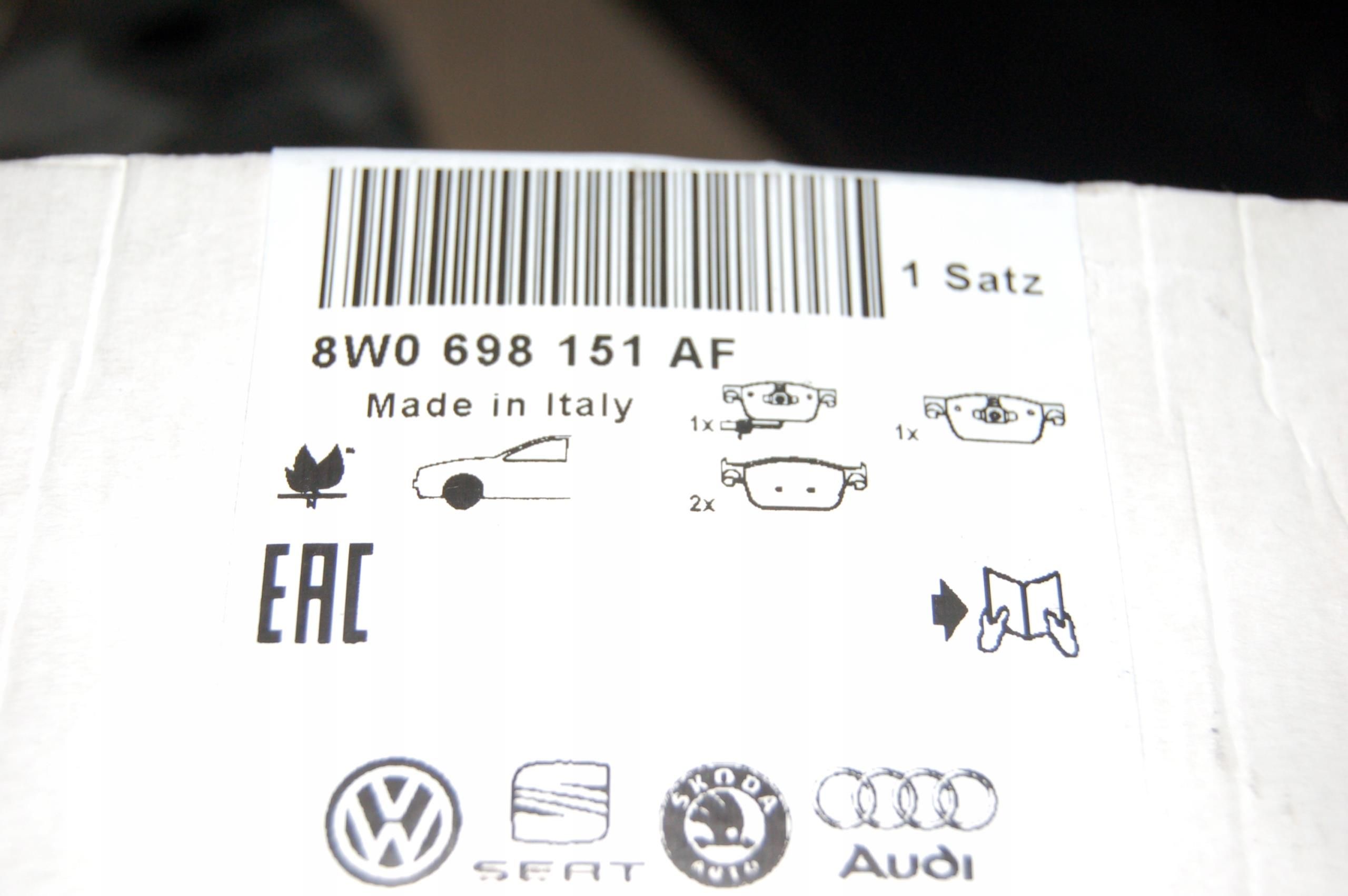 Klocki hamulcowe Audi Oe Oryginalne Klocki Hamulcowe A4 A5 8W0698151Af ...