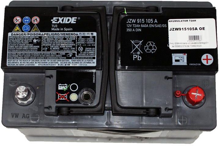 Volkswagen Oe Akumulator Oryginał Vw 12V72Ah 72Ah Jzw 915 105A - Opinie ...