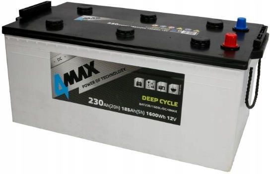 4Max Akumulator 230Ah L Plus Deep Cycle Bat230 1600L D Bat230 1600L Dc ...