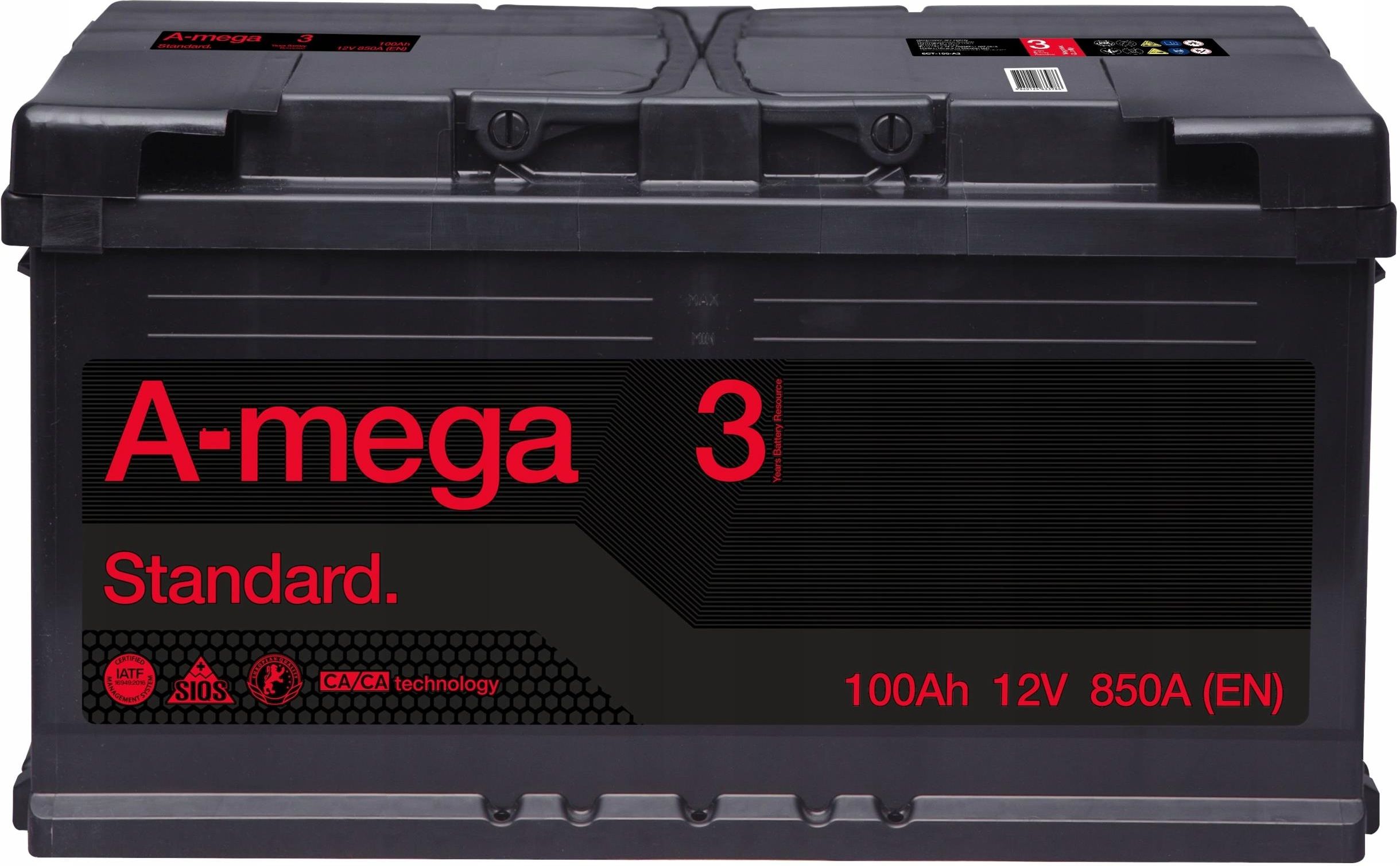 Megatex Akumulator Amega 3 Bochnia 100Ah 850A P Plus 6Ct 100 A3 ...