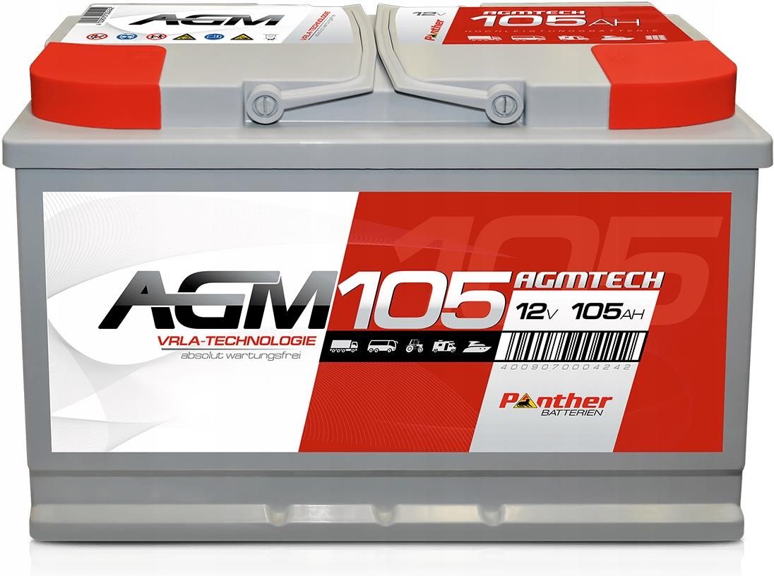 Panther Batterien Akumulator Agm Vrla 12V 105Ah 760A 345*175*230Mm 105 Cb - Opinie i ceny na ...