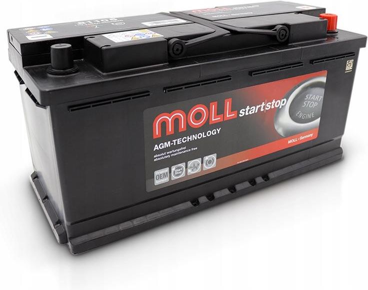 Moll Akumulator 105Ah 950A Agm Start Stop 81105 - Opinie i ceny na Ceneo.pl
