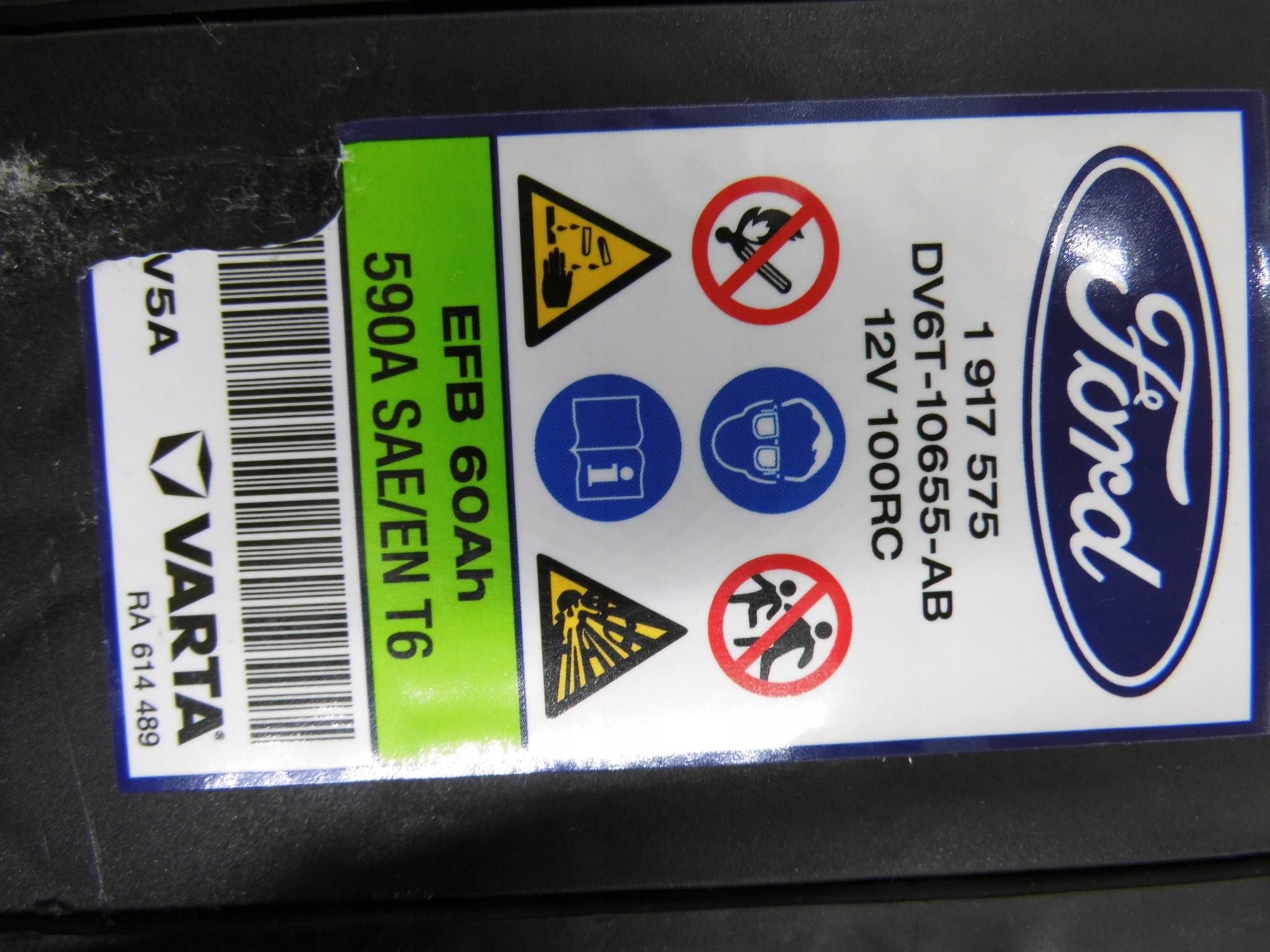 Ford Oe Akumulator 60Ah 590A Focus Mk3 Fiesta Mk7 Dv6T 10655 Ab ...