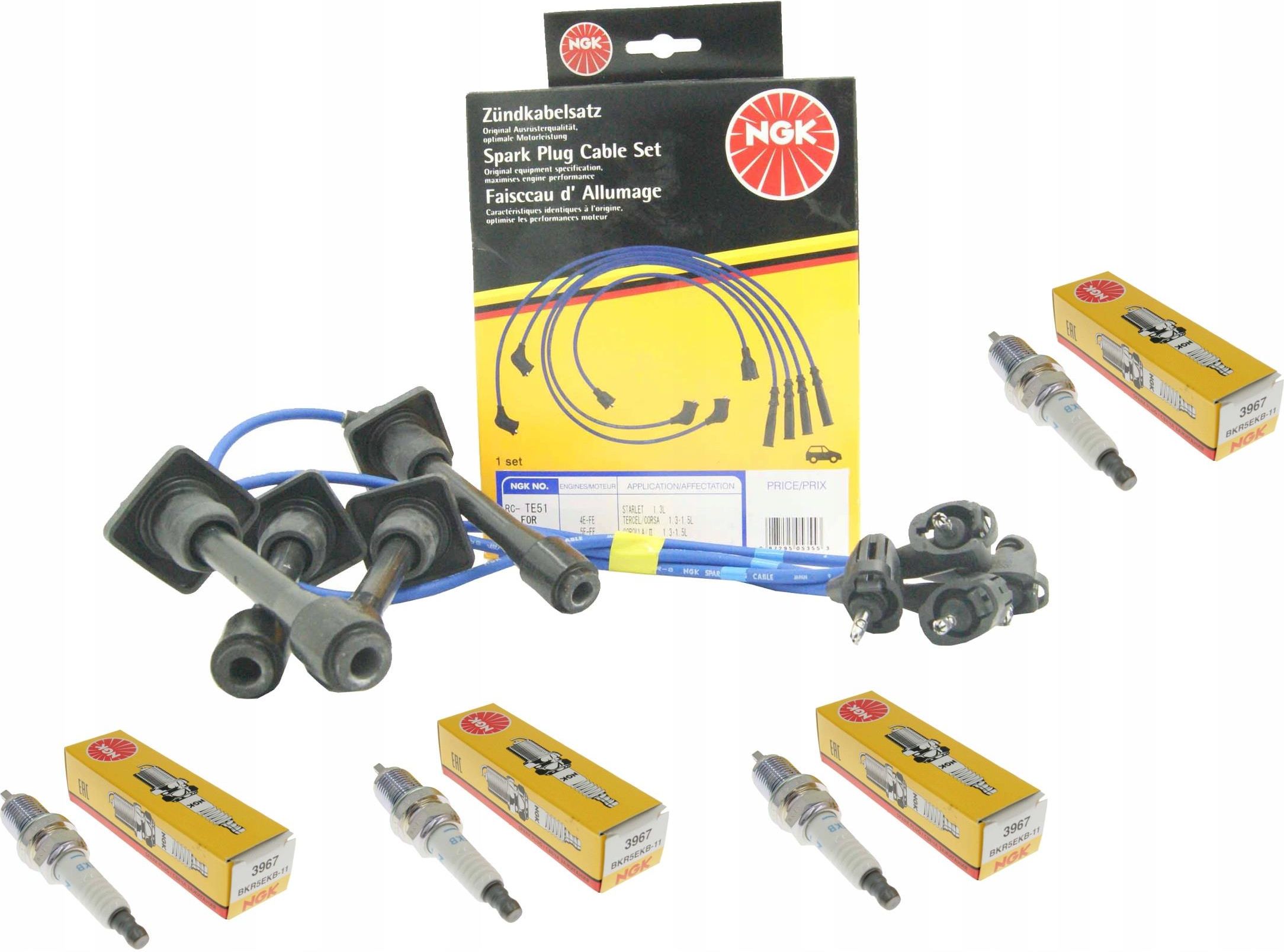 Ngk Przewody Plus Świece Do Toyota Corolla E11 1 4 86Km 5355 3967 ...