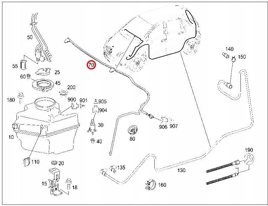Wycieraczka samochodowa Mercedes Benz Oe Dysze Przewód Spryskiwaczy ...
