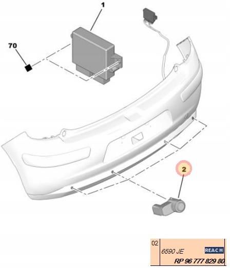 Czujniki parkowania Peugeot Oe Czujnik Parkowania Tył C3 Ds3 3008 5008 ...
