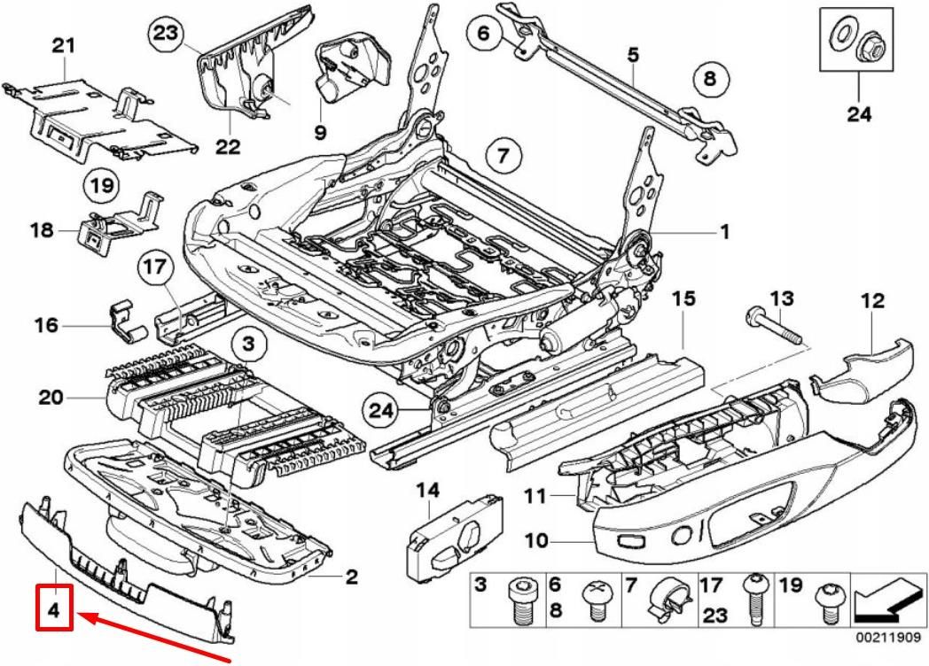 Bmw Oe Osłona Listwa Fotela 1 E81 E82 E87 E88 X1 E84 52106958659 ...