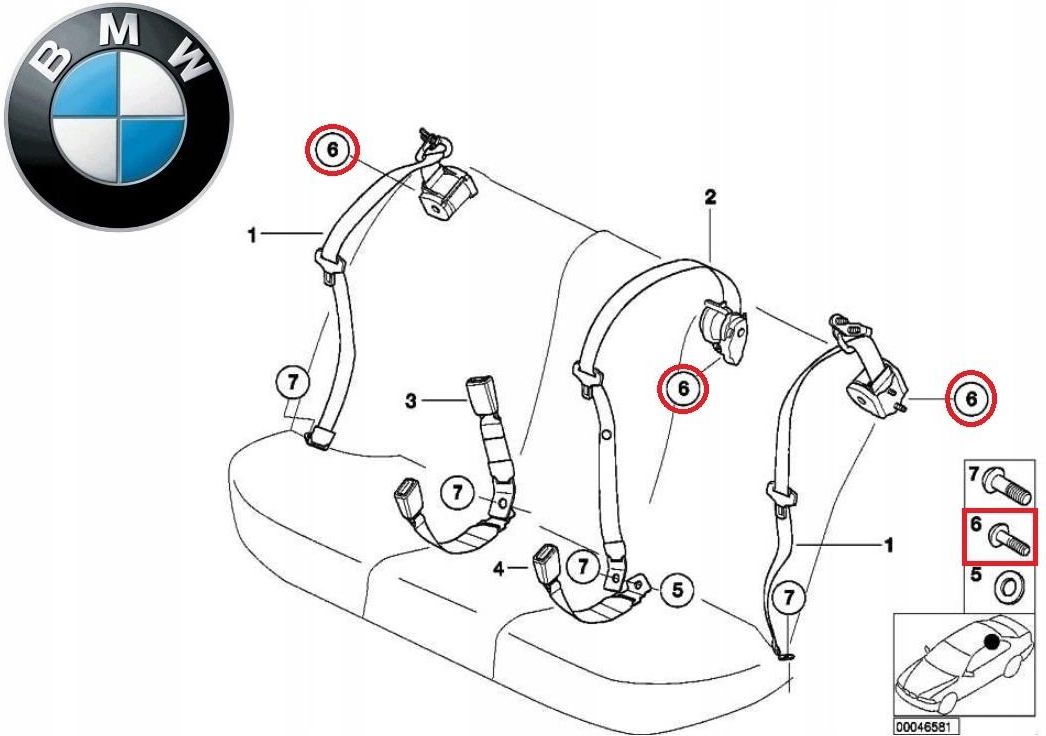 Bmw Oe Nowa Śruba Uchwytu Isofix E46 Z Aso 07146962565 - Opinie i ceny ...