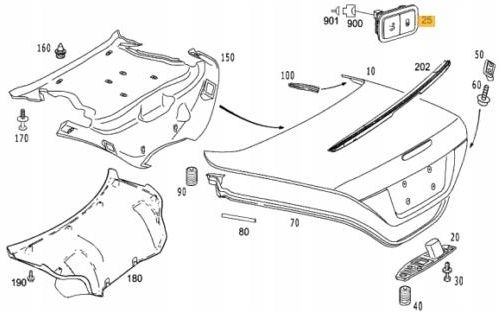 Mercedes Benz Oe Przycisk Włącznik Otwierania Klapy W230 A2208217251 ...