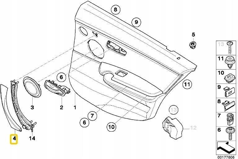 Bmw Oe E90 E91 Osłona Uchwytu Zamykania Drzwi Prawa 51416971290 ...