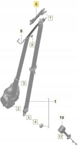 Pas bezpieczeństwa Volkswagen Oe Mechanizm Ustawiania Pasa Bezp ...