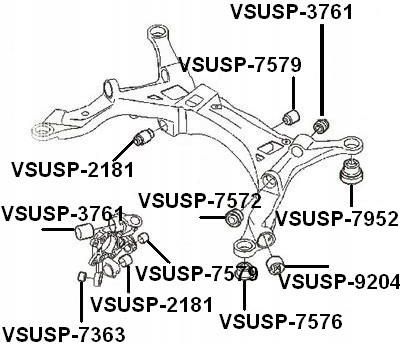 Wahacz Lemforder Zestaw Tulei Zaw Tył Volvo S60 V70 S80 Napęd 2Wd ...
