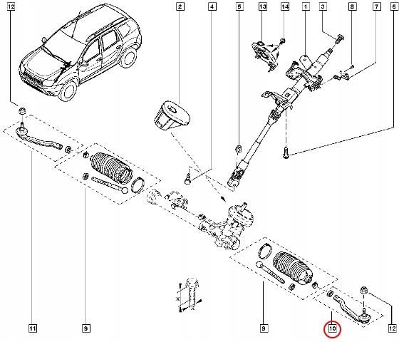 Końcówka drążka kierowniczego Sasic Końcówka Drążka Kierowniczego Dacia ...