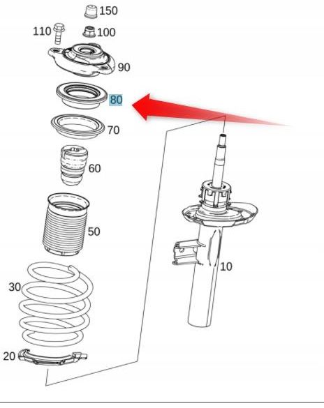 Łożysko amortyzatora MercedesBenz Oe Łożysko Amortyzatora Przód ...