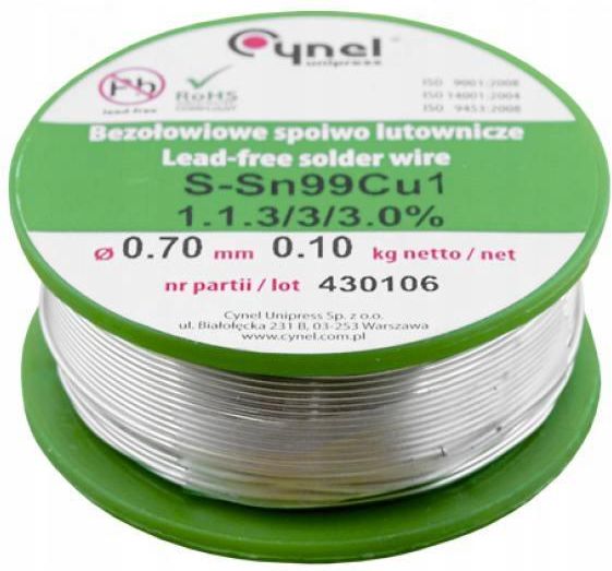 Cynel Cyna Sn99Cu1 0,70mm 100G Bezołowiowa SSN99CU1 - Opinie i ceny na ...
