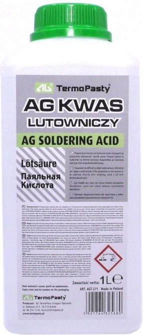 Ag Termopasty Kwas Lutowniczy Do Powierzchni Niklowanych 1L ARTAGT271 - Opinie i ceny na Ceneo.pl