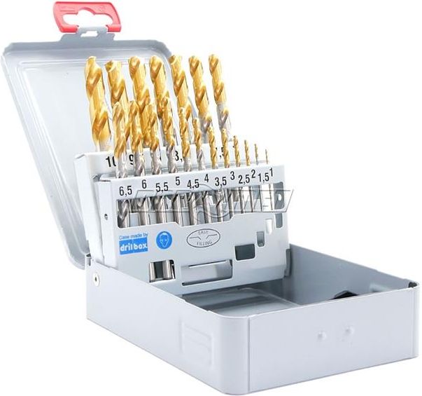 Wiertło Yg-1 Zestaw Wierteł Kobaltowych Do Metalu , Zakres 1-10mm - 19 Szt. Hss-Co Tin Gold-P ...