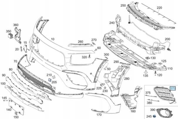 MercedesBenz Oe Kratka Atrapa Zderzaka Przód Amg Glb X247 19 ...