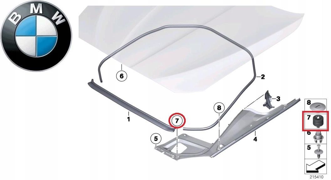 Maska samochodowa Bmw Oe Odbój Kołek Maski F10 E90 X1 X3 X4 Aso ...