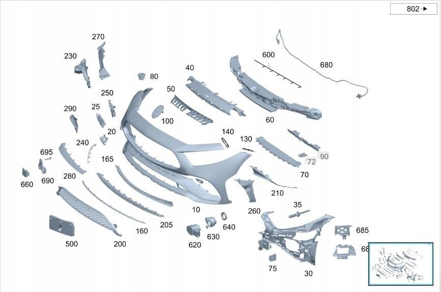 MercedesBenz Oe Kratka Środkowa Zderzaka Mercedes Cls C257 Amg ...