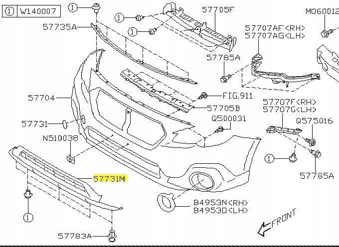 Subaru Oe Kratka Zderzaka Przód Przednia Outback 17 57731Al720 - Opinie ...