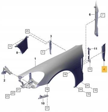 Porsche Oe Listwa Błotnika P Alushine Panamera 971 971854776Bv09 ...