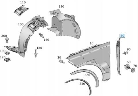 MercedesBenz Oe Wygłuszenie Błotnika Przód Gle W166 A1668890125 ...