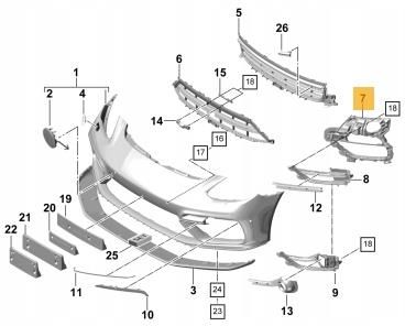 Porsche Oe Kratka Zderzak L CzarnyMat Panamera Ii V8 971807681Aok1 ...