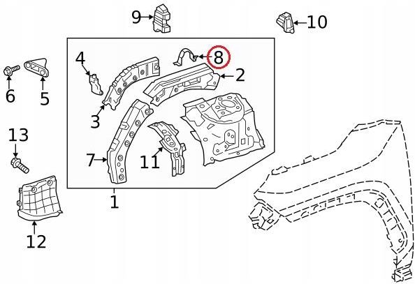 Toyota Oe Rav4 V 19 Mocowanie Błotnika Lewy Przód 5381442040 - Opinie i ...