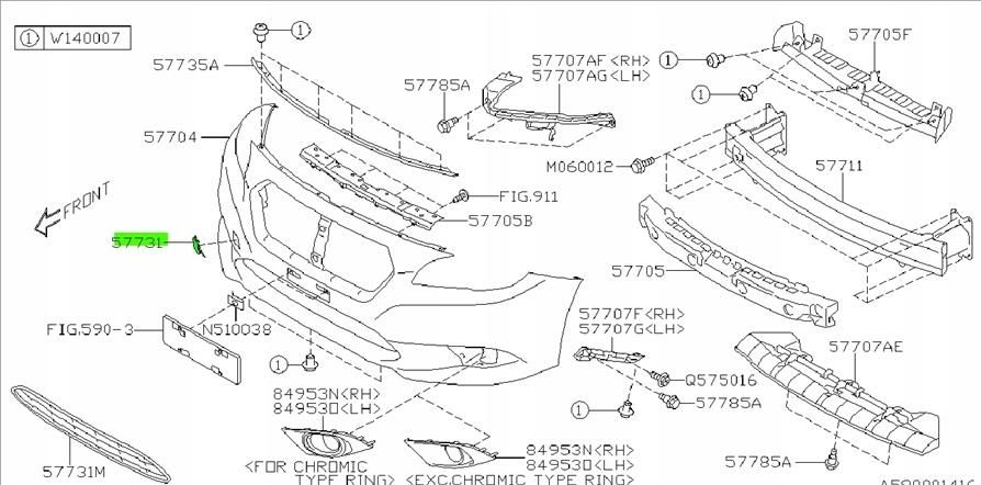 Subaru Oe Zaślepka Zderzaka Przedniego Outback 2014 57731Al170 - Opinie ...