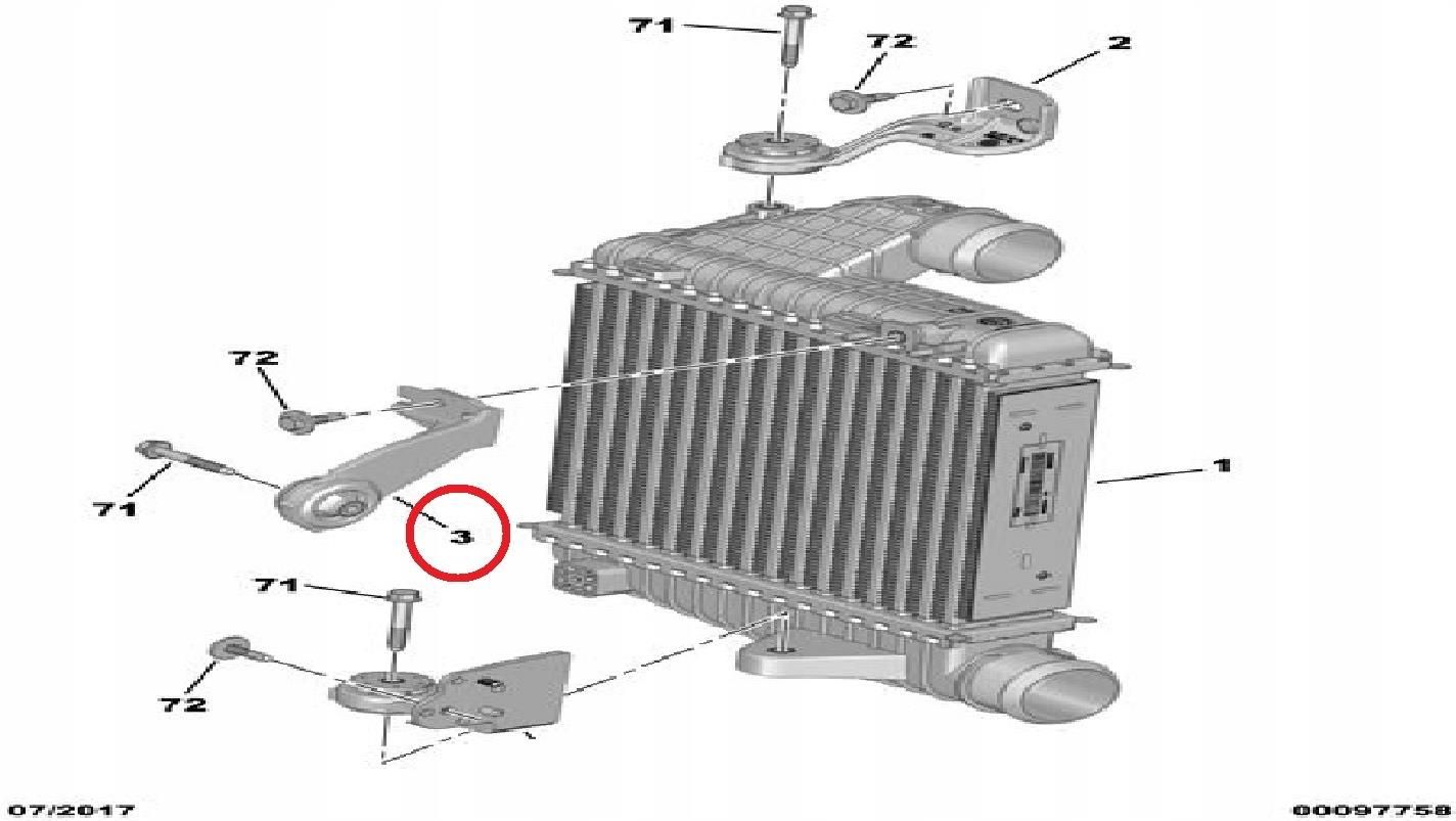 Citroen Oe Wspornik Mocowanie Intercoolera Grandland Środkowy ...